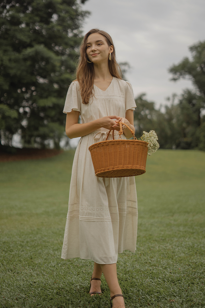 Solace Flutter Dress (Natural) – Paper Palette Studio